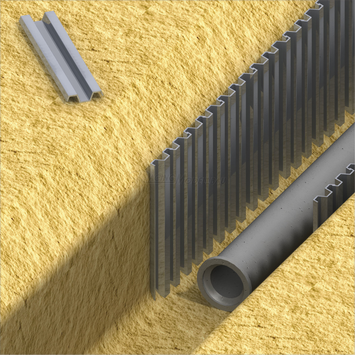 Spundwand eckig alu - Connect-Profile - alfer Profile