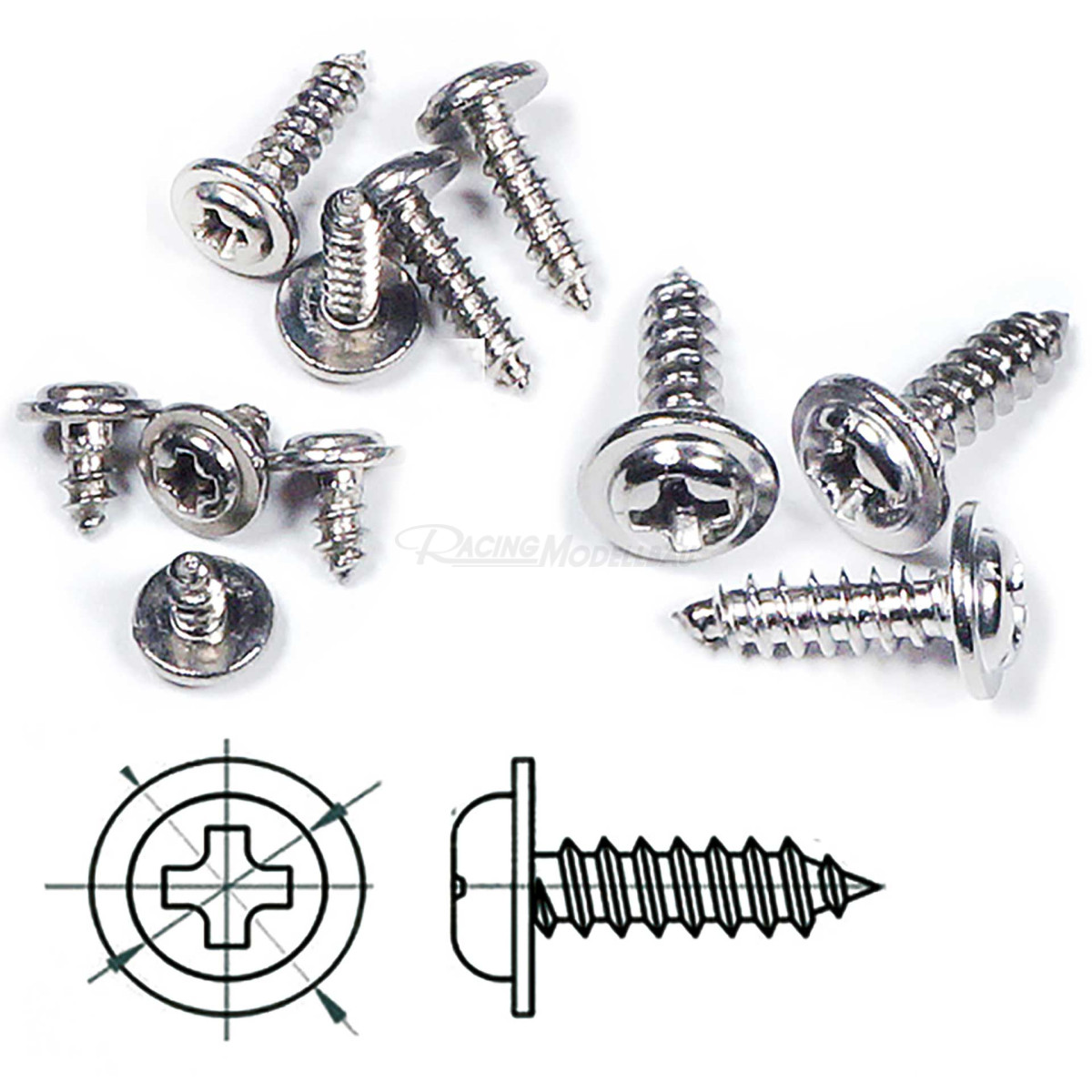 Blechschrauben mit Bund Kreuzschlitz 2x6mm - Holz-/ Blechschrauben - Schrauben - Verschiedenes